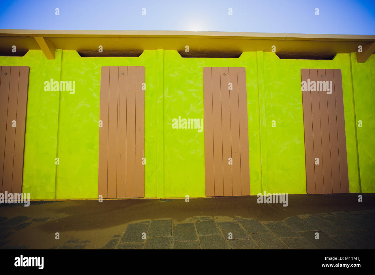 beach changing rooms blue cabin sea dressing room lockers room Stock ...