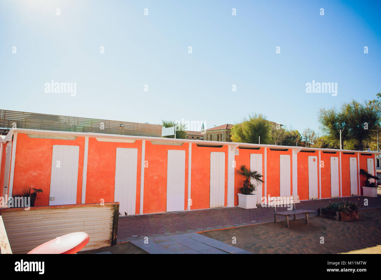 beach changing rooms blue cabin sea dressing room lockers room Stock ...