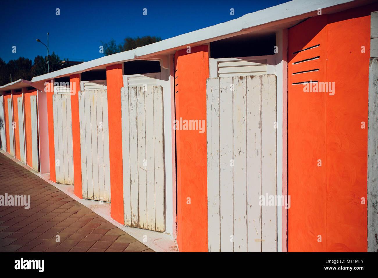 beach changing rooms blue cabin sea dressing room lockers room Stock ...