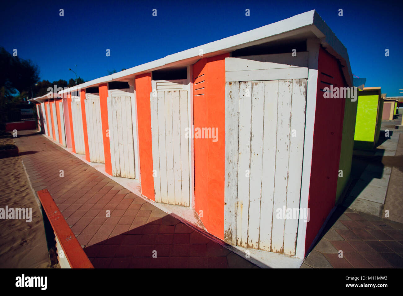 beach changing rooms blue cabin sea dressing room lockers room Stock ...