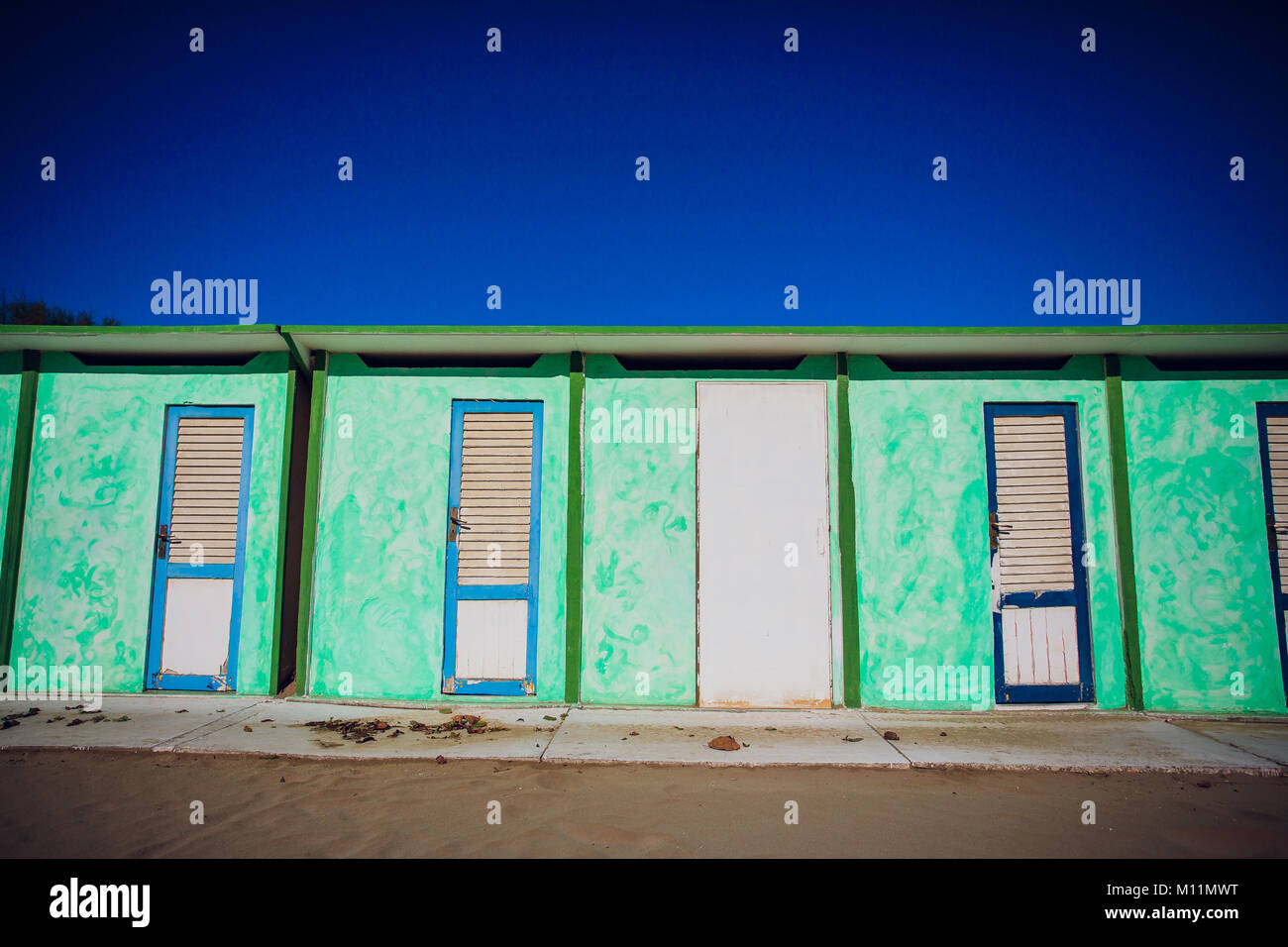 beach changing rooms blue cabin sea dressing room lockers room Stock ...