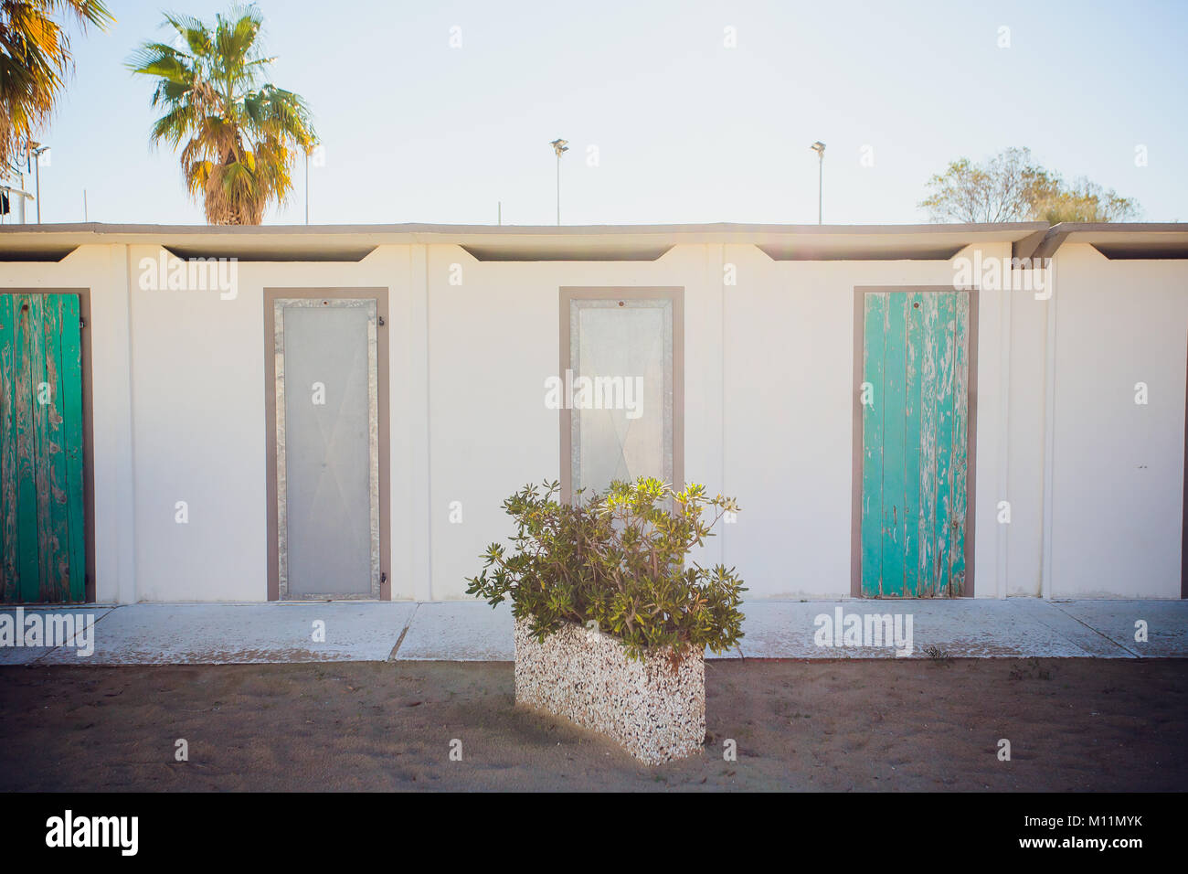 beach changing rooms blue cabin sea dressing room lockers room Stock ...