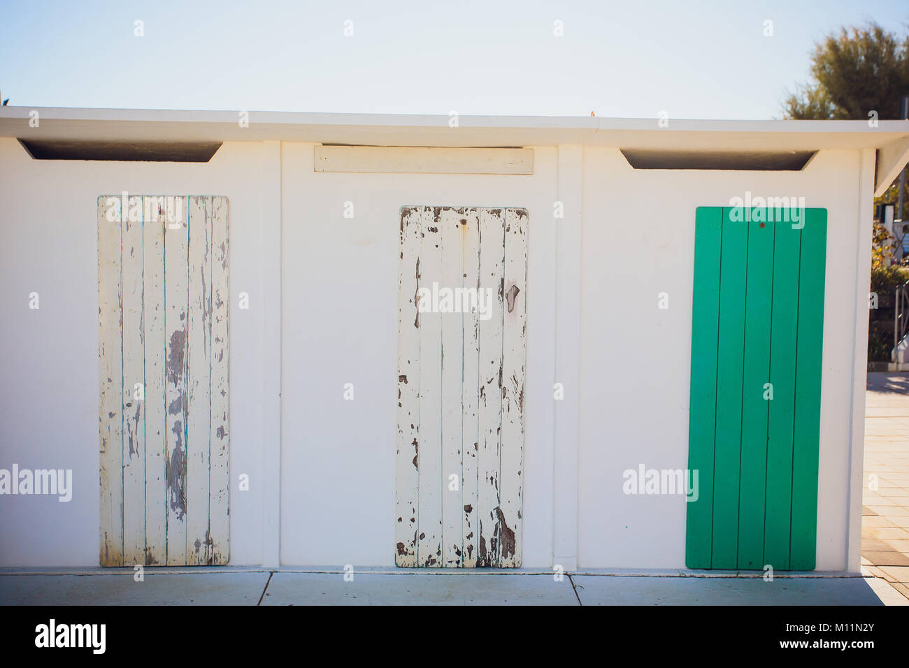 beach changing rooms blue cabin sea dressing room lockers room Stock ...