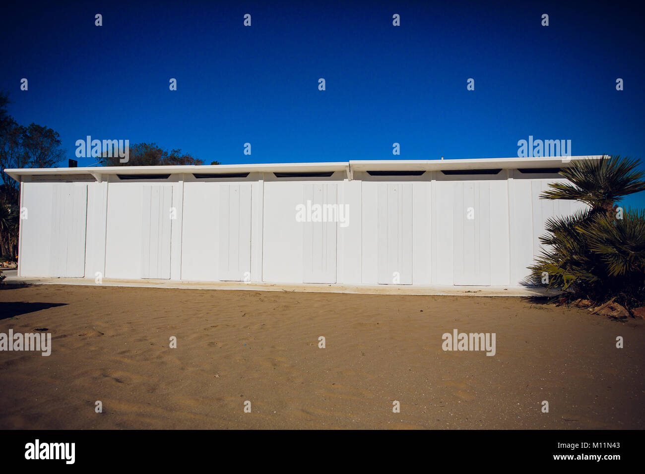 beach changing rooms blue cabin sea dressing room lockers room Stock ...