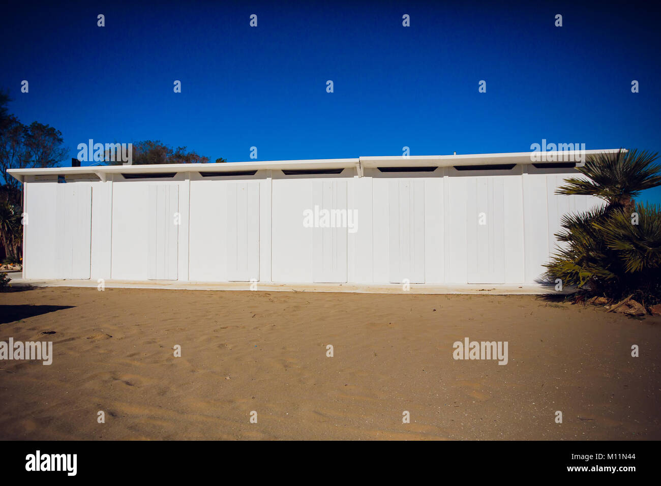 beach changing rooms blue cabin sea dressing room lockers room Stock ...