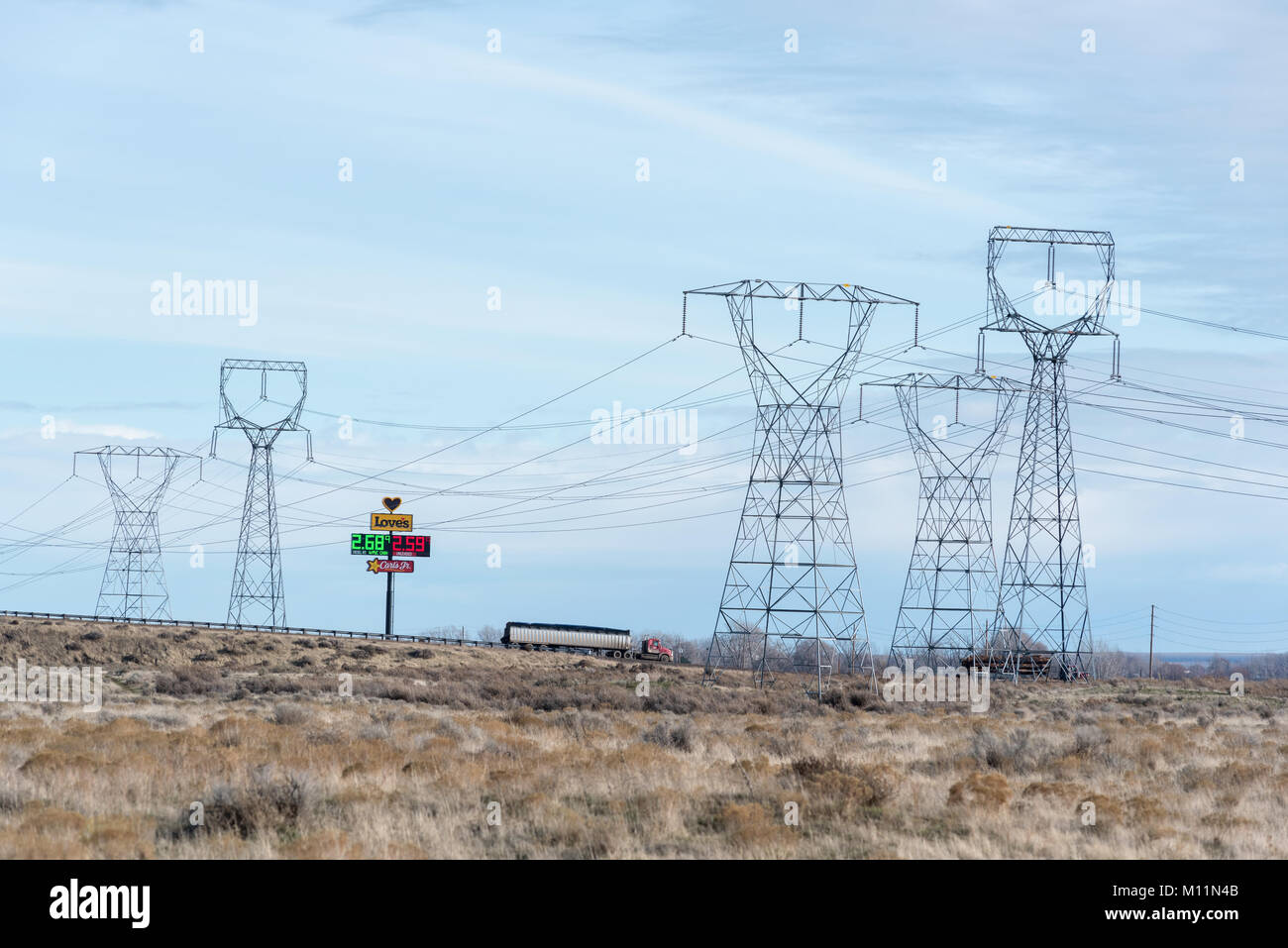 Truck and power lines hi-res stock photography and images - Alamy