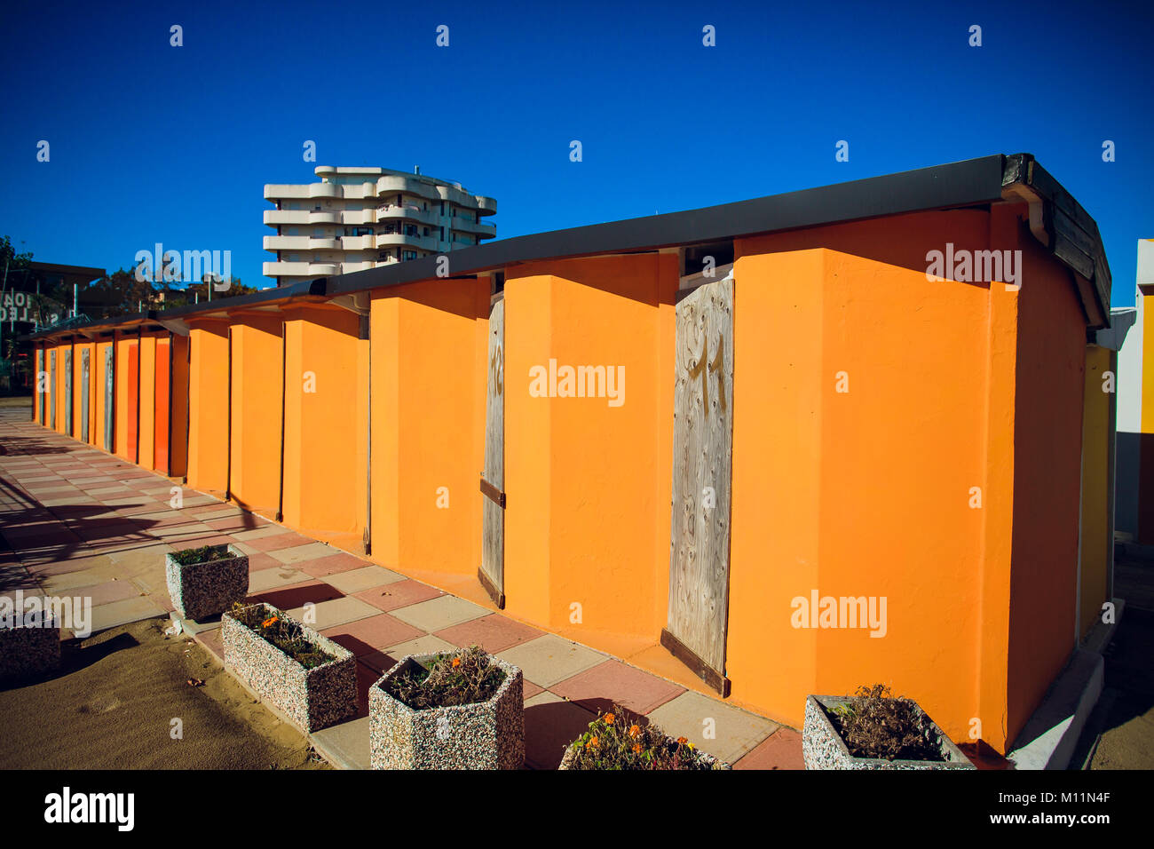 beach changing rooms blue cabin sea dressing room lockers room Stock ...