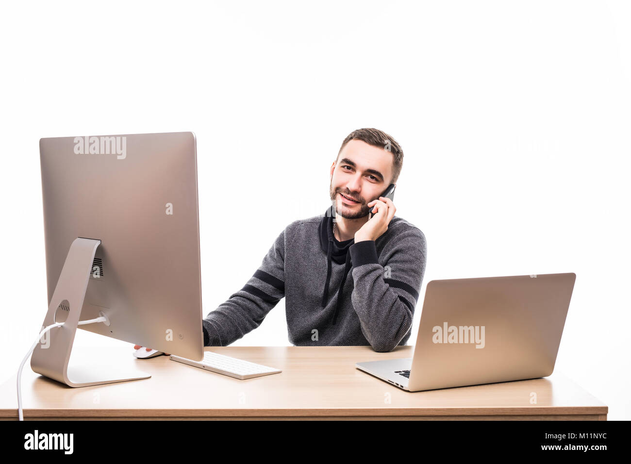 Guy back working laptop chair hi-res stock photography and images - Alamy