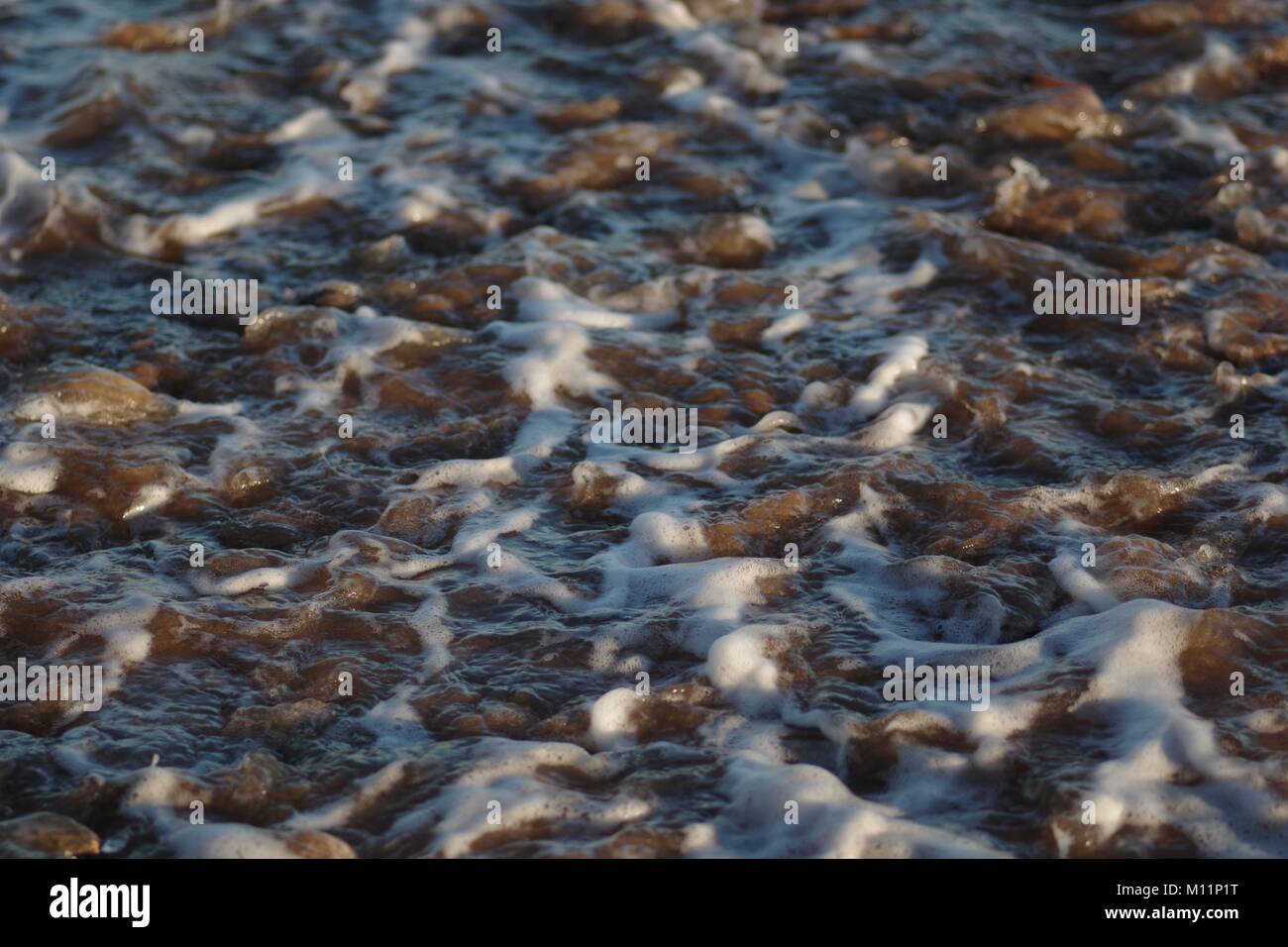 Rippled Abstract of Backwashing Wave Water. North Sea, Aberdeen Beach ...
