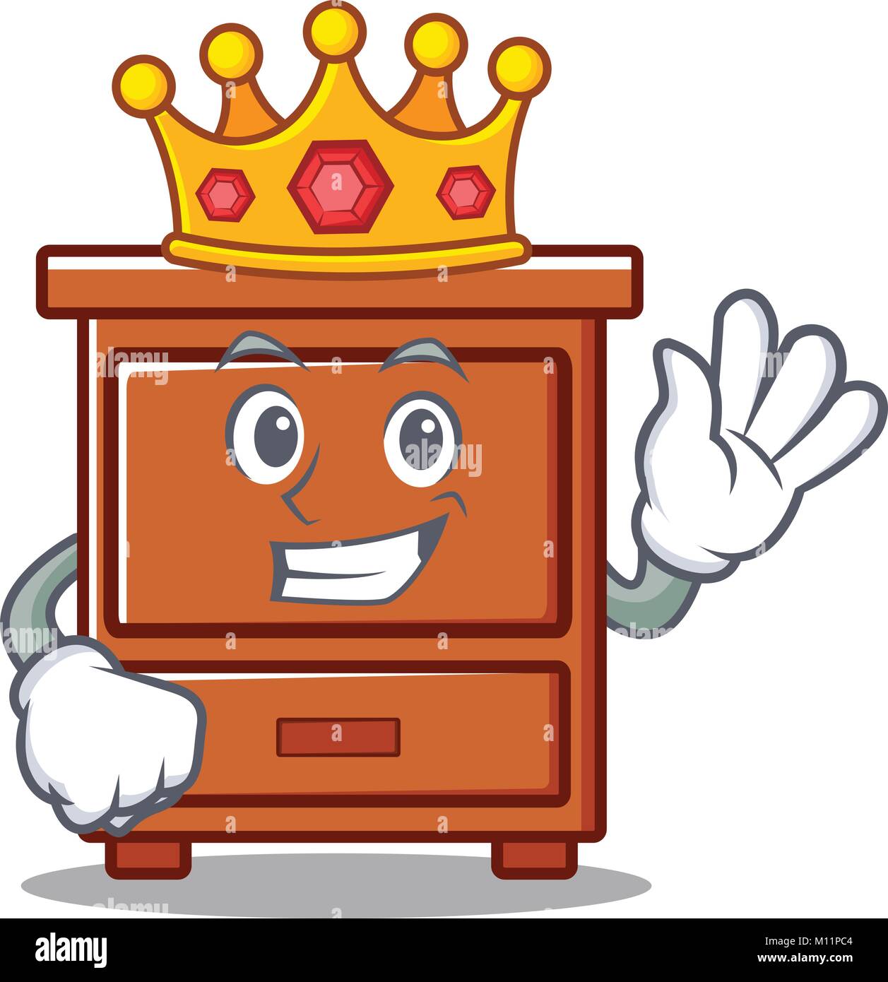 King wooden drawer mascot cartoon Stock Vector Image & Art - Alamy