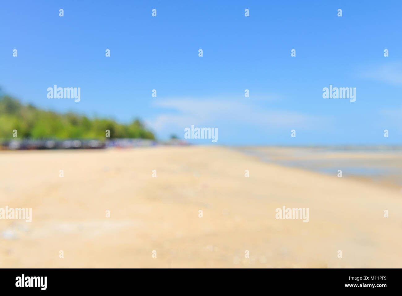 Blurred background of Nature scene tropical beach and blue sky Stock ...