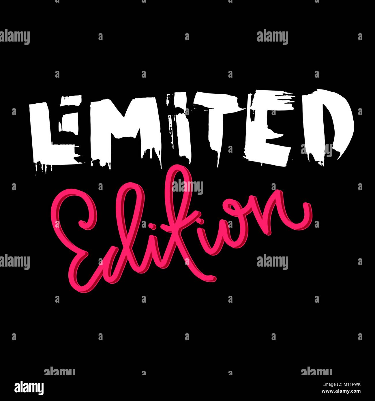 Limited edition. Ink handwritten lettering. Modern dry brush ...