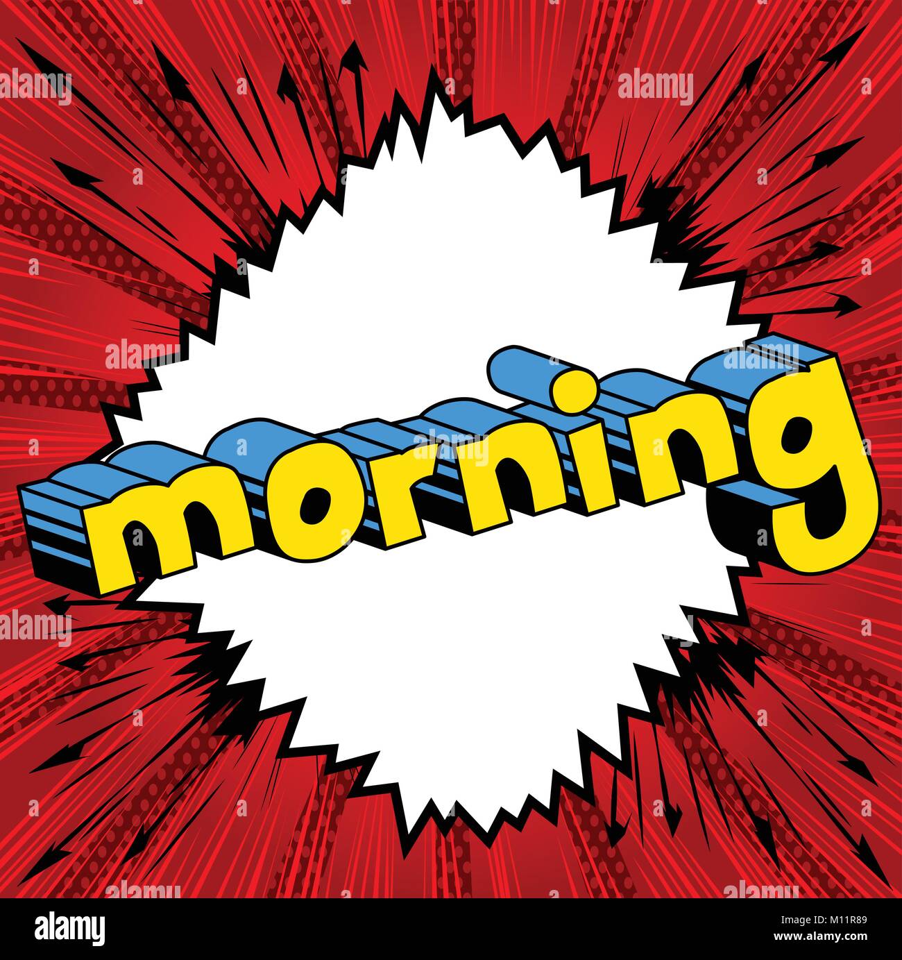 Morning - Comic book style phrase on abstract background Stock Vector ...