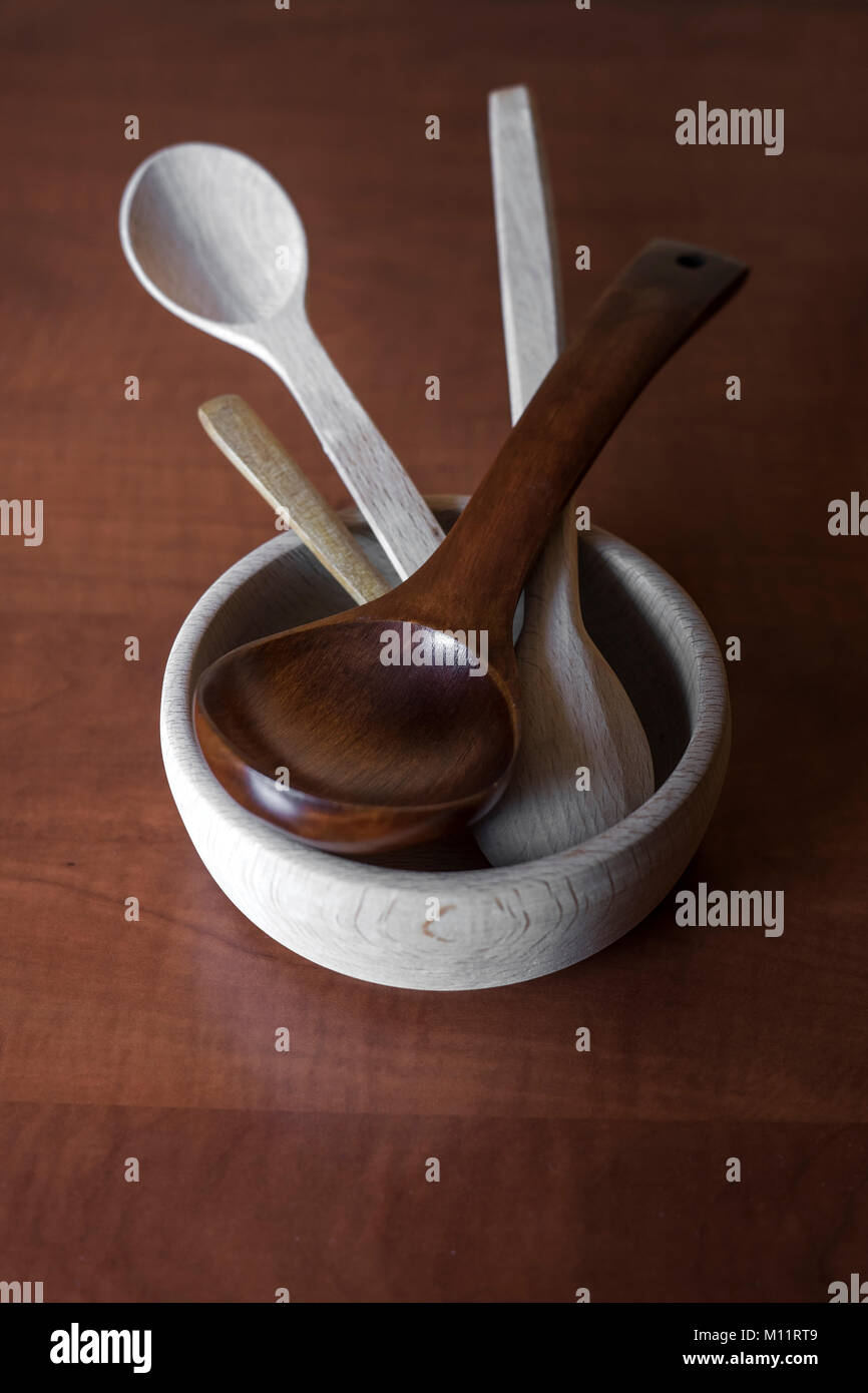 Wooden spoons round composition hi-res stock photography and images - Alamy