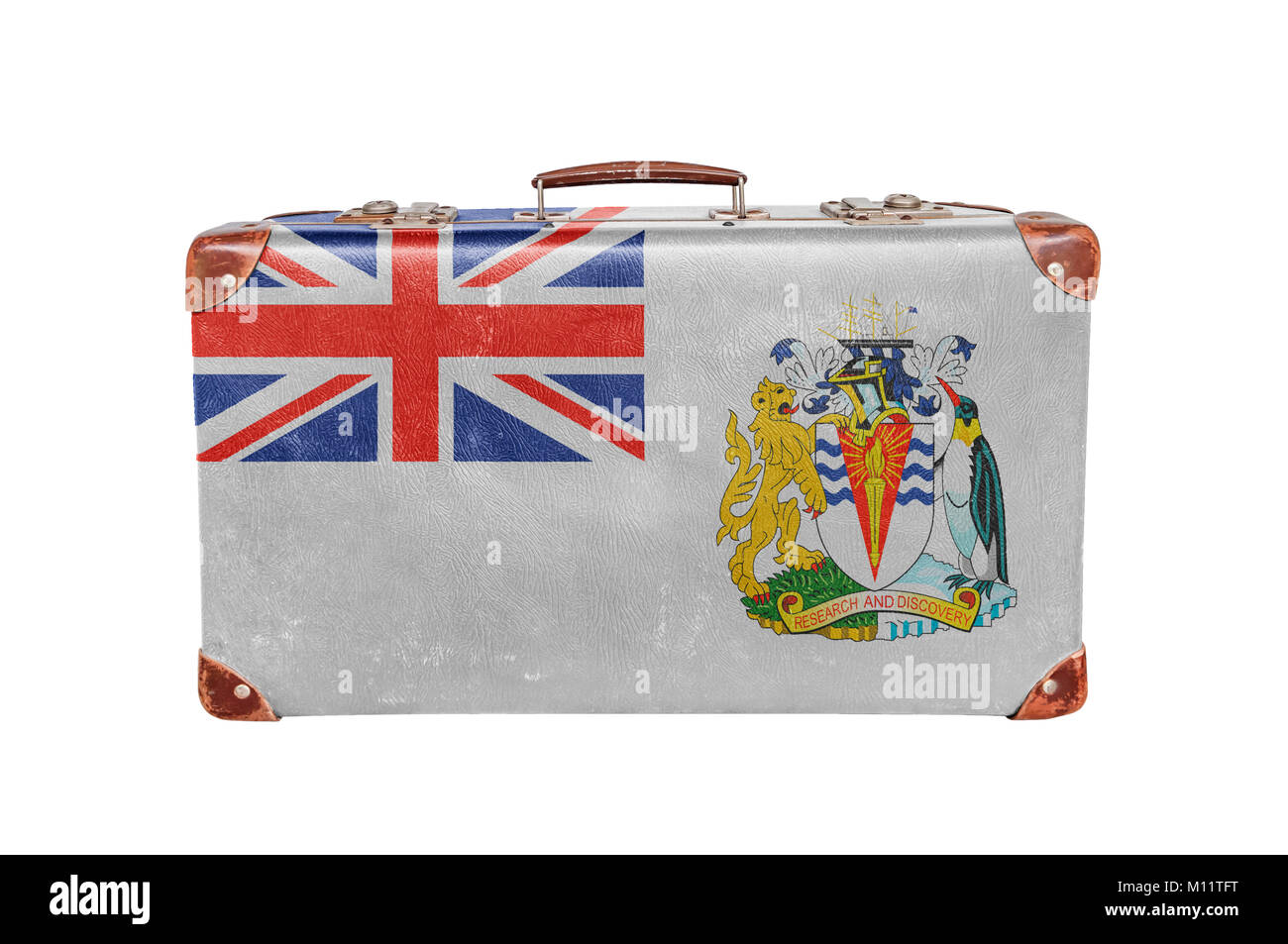 Vintage suitcase with British Antartic Territory flag Stock Photo - Alamy