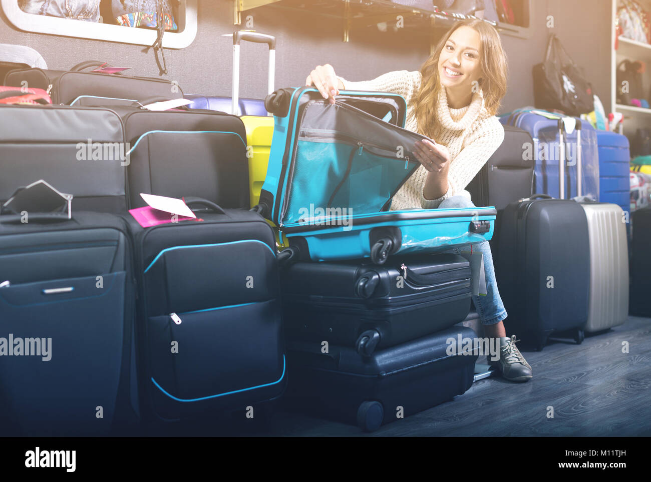 Roll aboard suitcase hi-res stock photography and images - Alamy