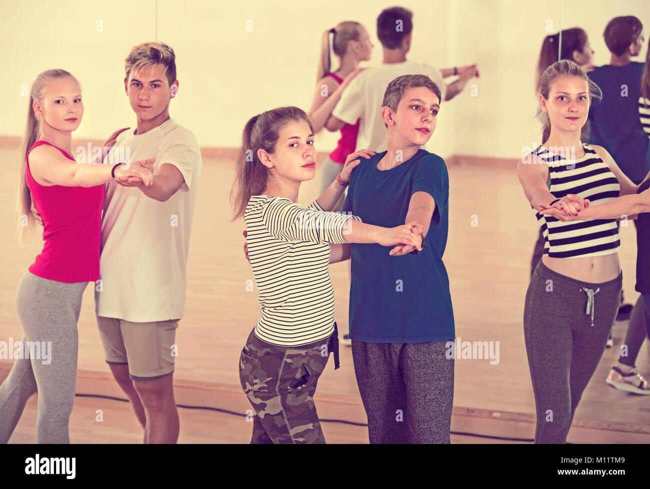children dancing pair dance in the hall Stock Photo - Alamy