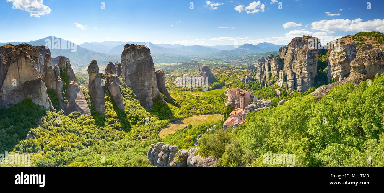 Panoramic view at Meteora, Kalambaka, Greece Stock Photo - Alamy