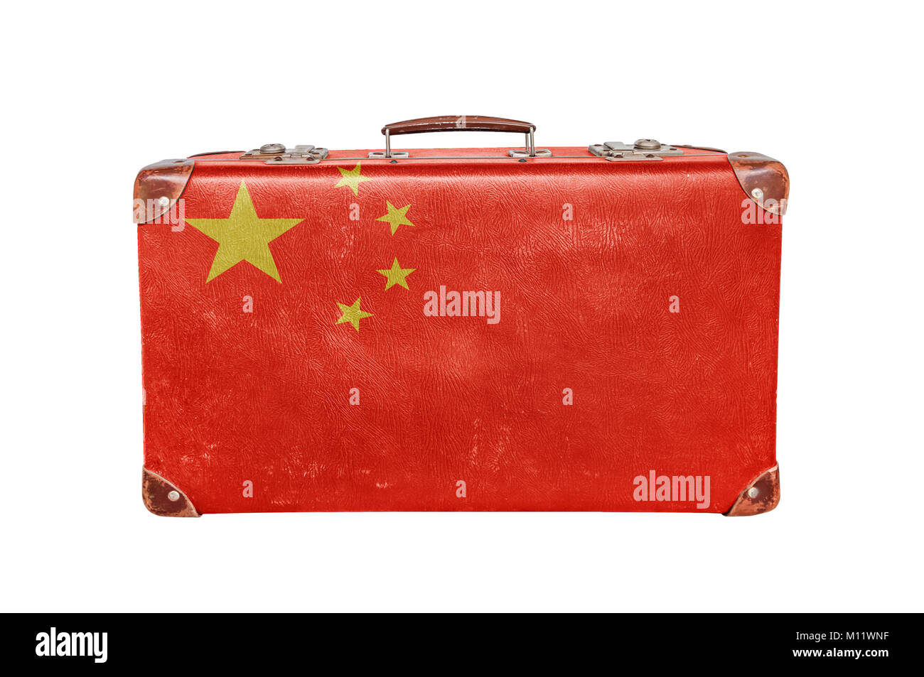 Vintage suitcase with China flag Stock Photo - Alamy