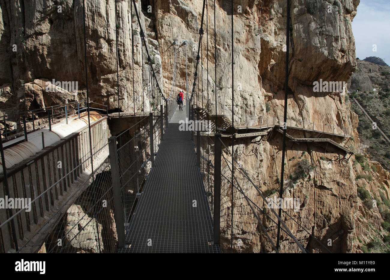 Camino or Caminito del Rey.a hiking route or boardwalk along the gorge ...