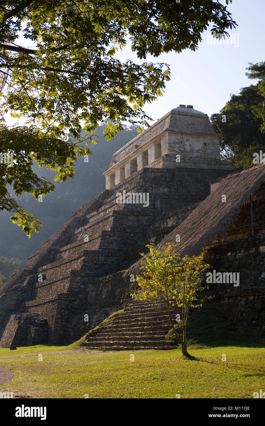 Mexico. Chiapas. Palenque. Maya ruins. Mayan Temple of Inscriptions ...