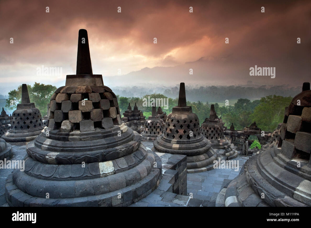 Indonesia. Java. Yogyakarta ( Jokjakarta ). Borobudur. Buddhist temple ...