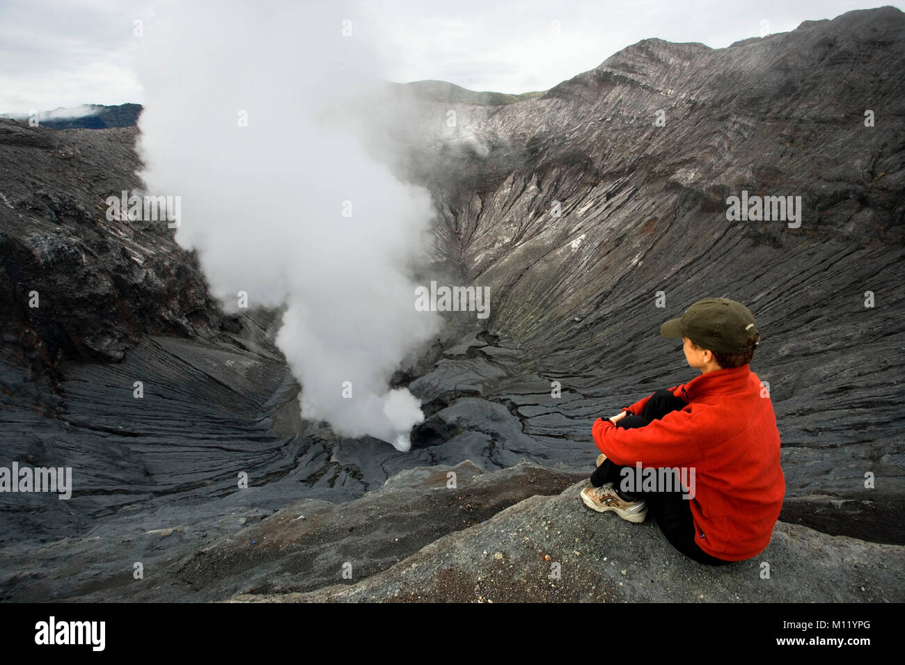 Indonesia. Surabaya. Island Java. Volcano Bromo. Tourist (woman ...