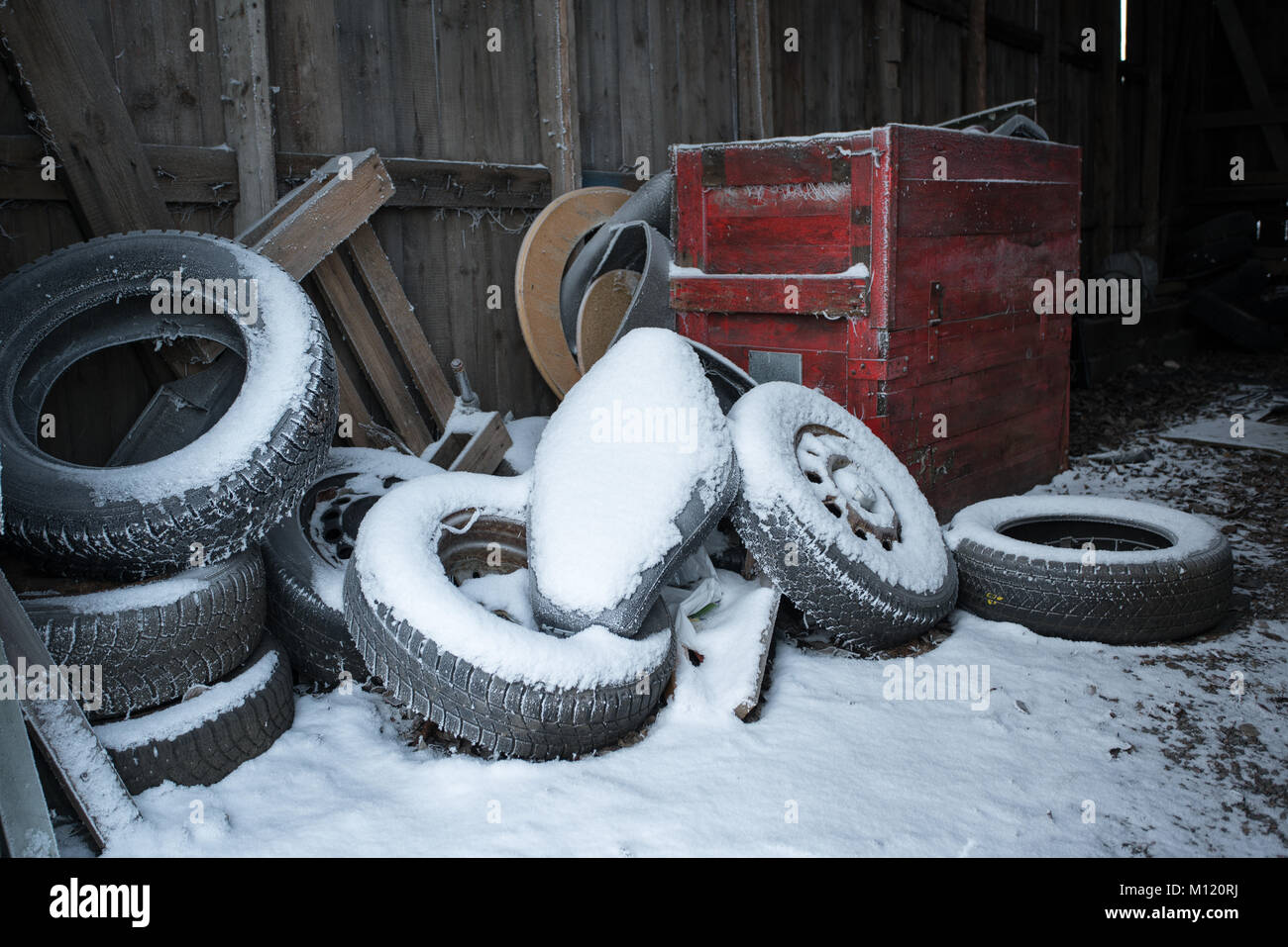Old worn tires hi-res stock photography and images - Alamy