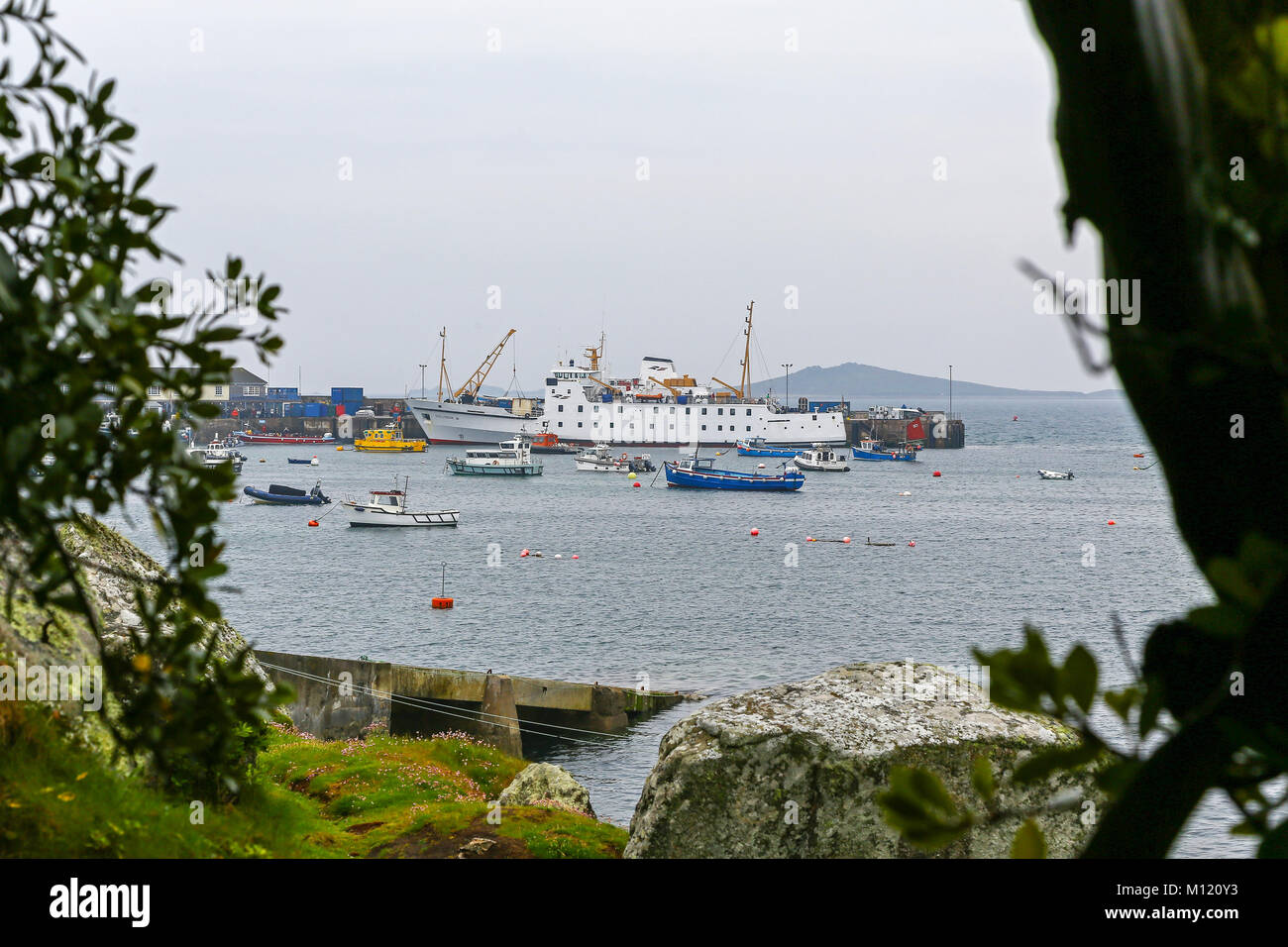 The Scillonian III ferry boat in St. Mary's harbour St. Mary's, Isles ...