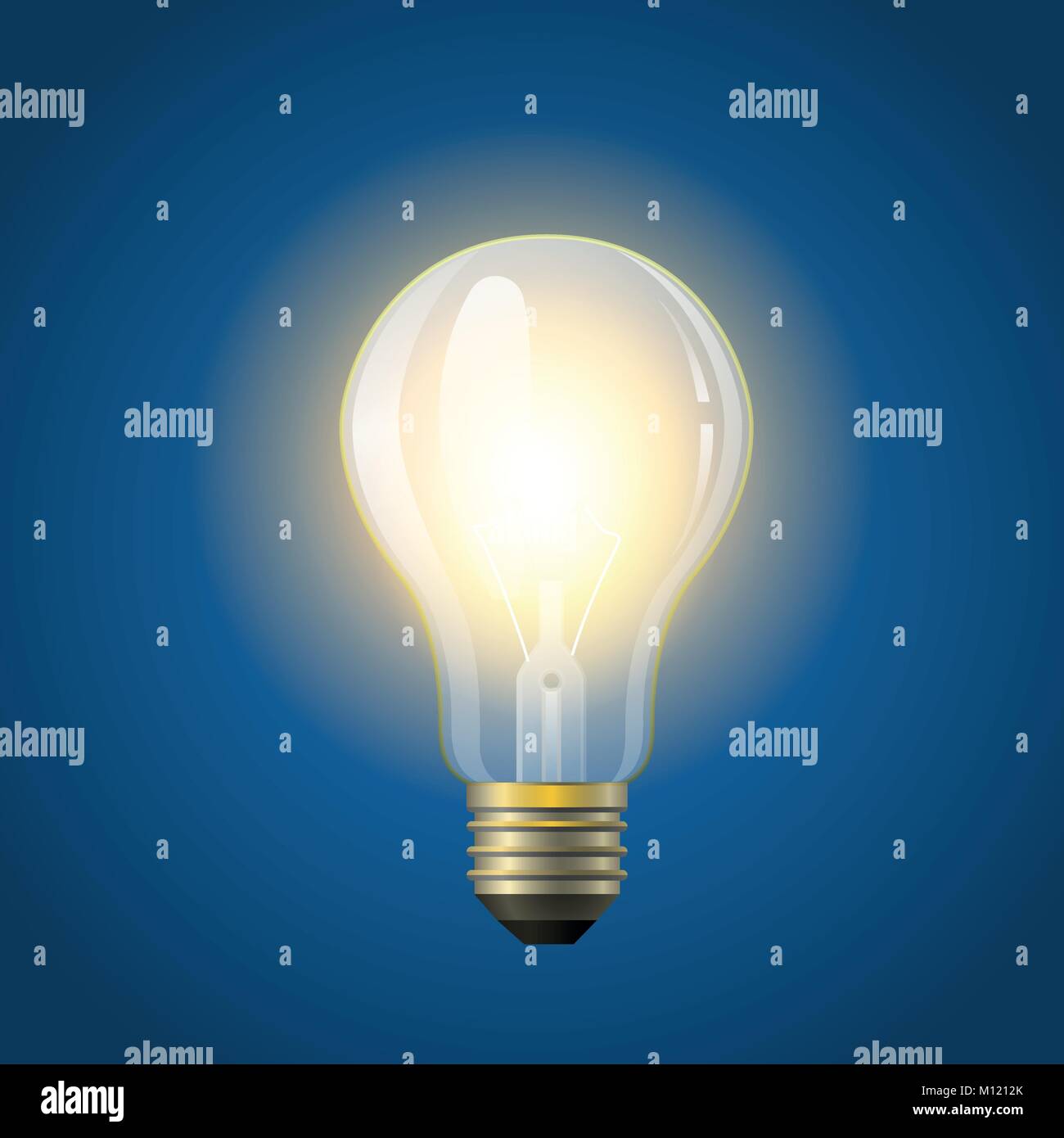 Glowing incandescent bulb - modern vector realistic isolated ...