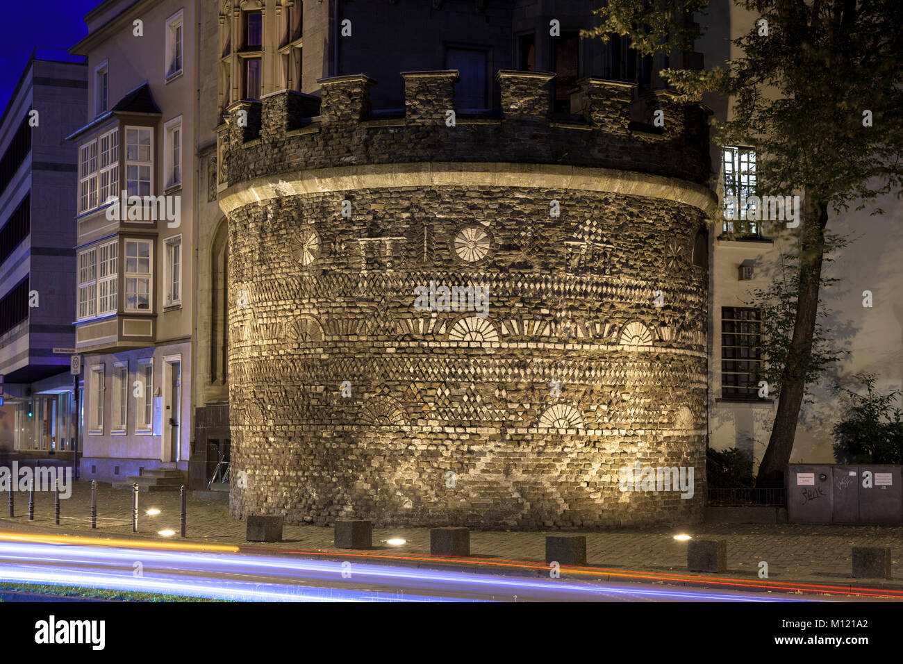 Germany, Cologne, the Roman tower at the Zeughaus street, it was the ...