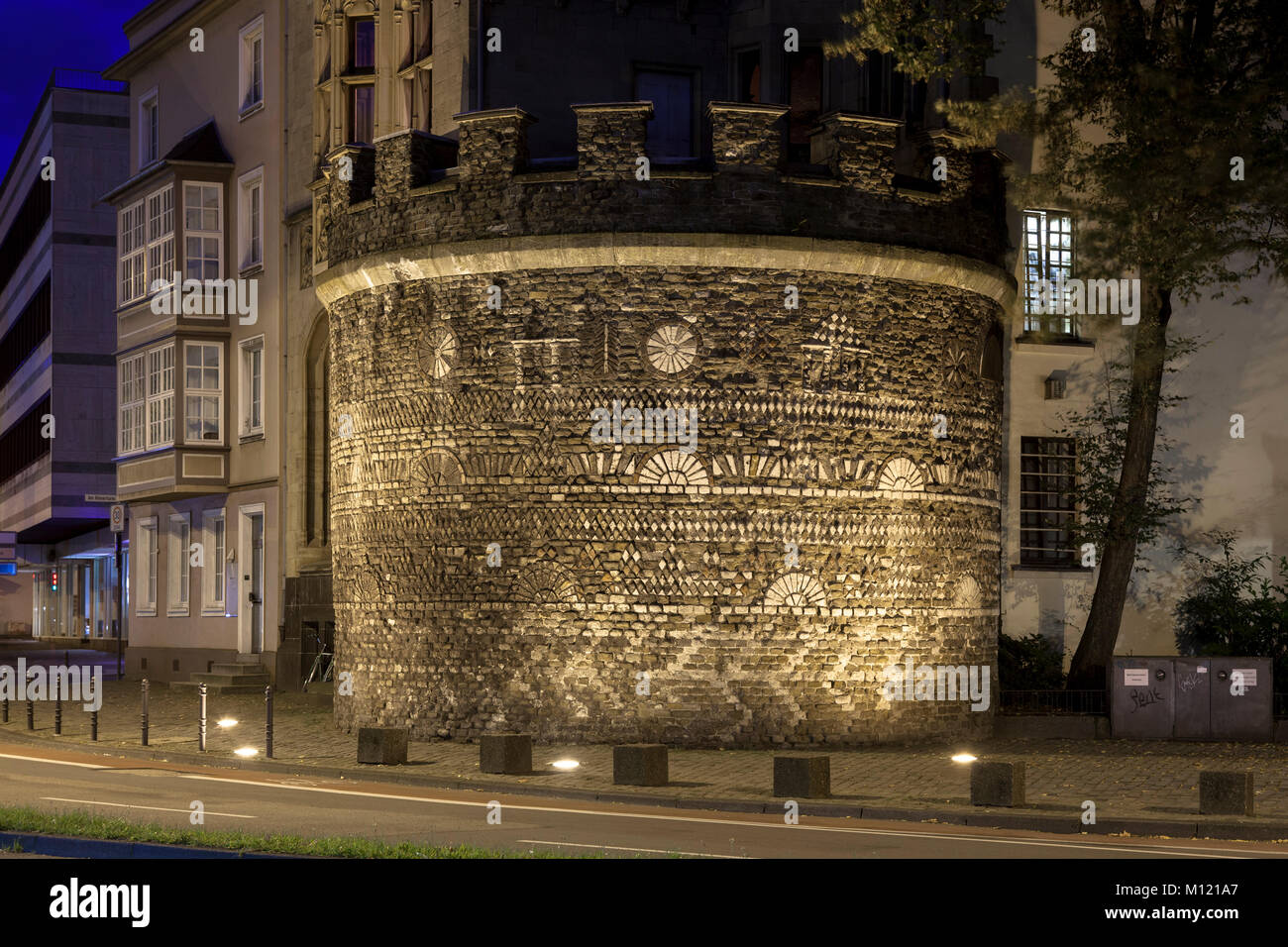 Germany, Cologne, the Roman tower at the Zeughaus street, it was the ...