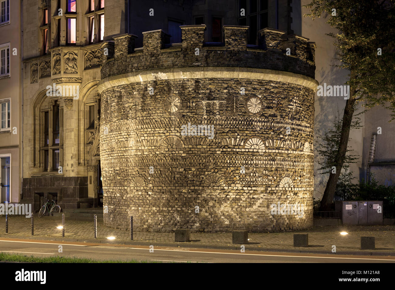 Germany, Cologne, the Roman tower at the Zeughaus street, it was the ...