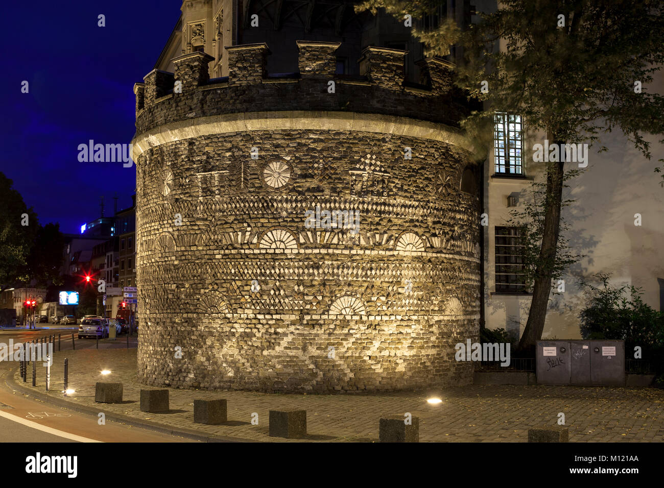 Germany, Cologne, the Roman tower at the Zeughaus street, it was the ...