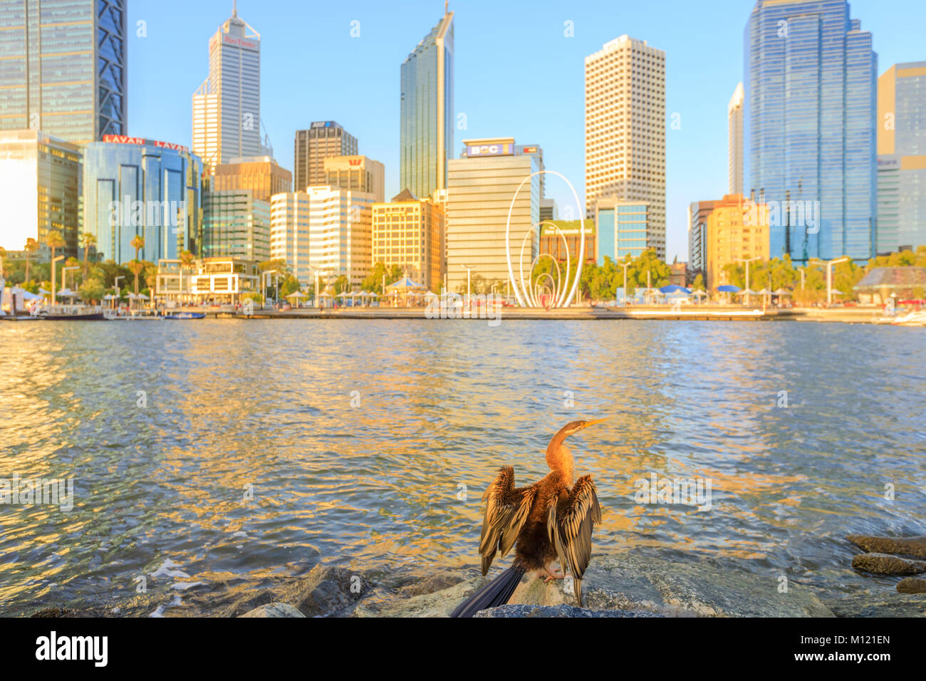 Perth skyline at sunset Stock Photo - Alamy