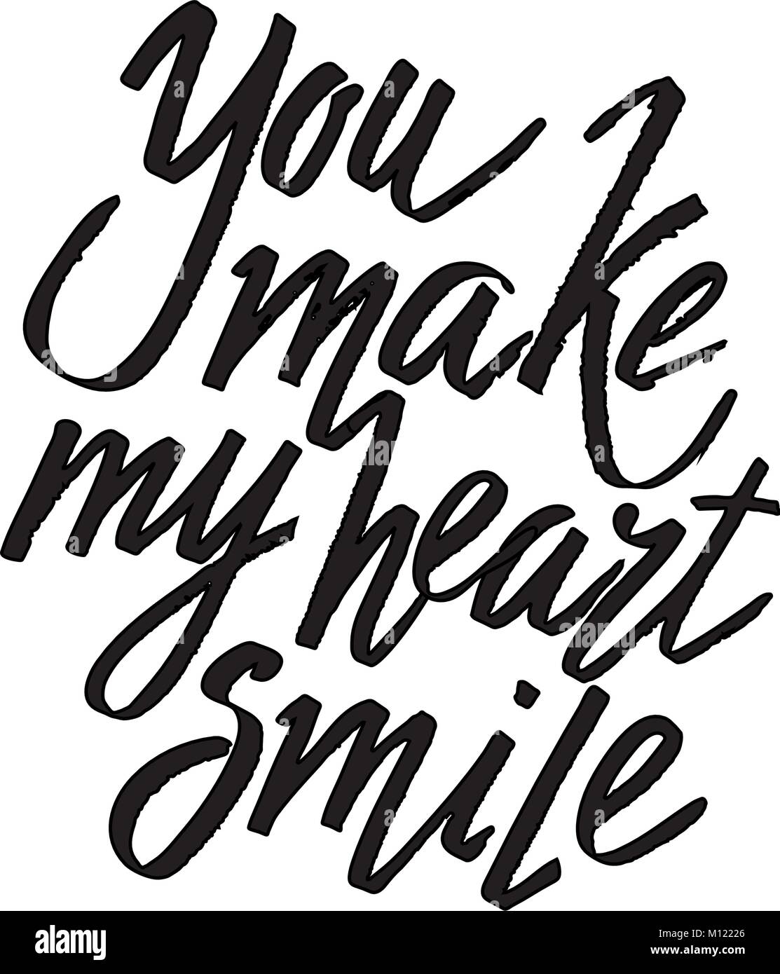 Heart smile handwritten calligraphy lettering hi-res stock photography ...