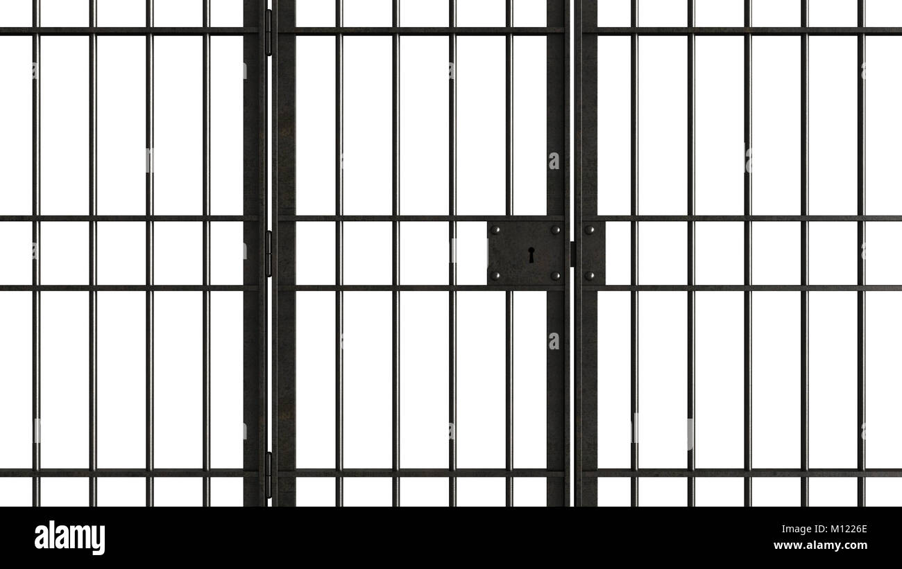 3d render of metal jail bars isolated over white background Stock Photo ...