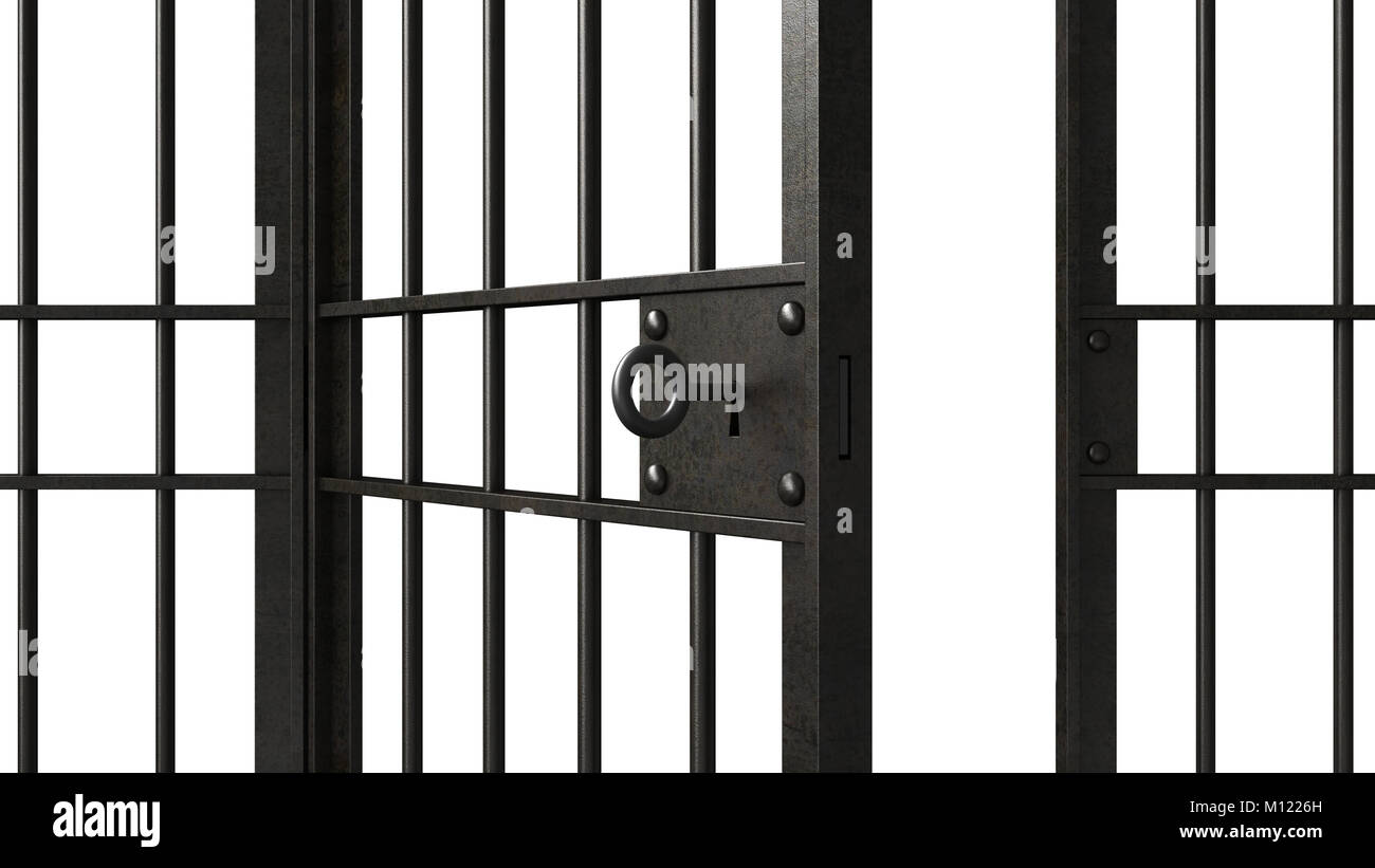 3d render of metal jail bars isolated over white background Stock Photo ...