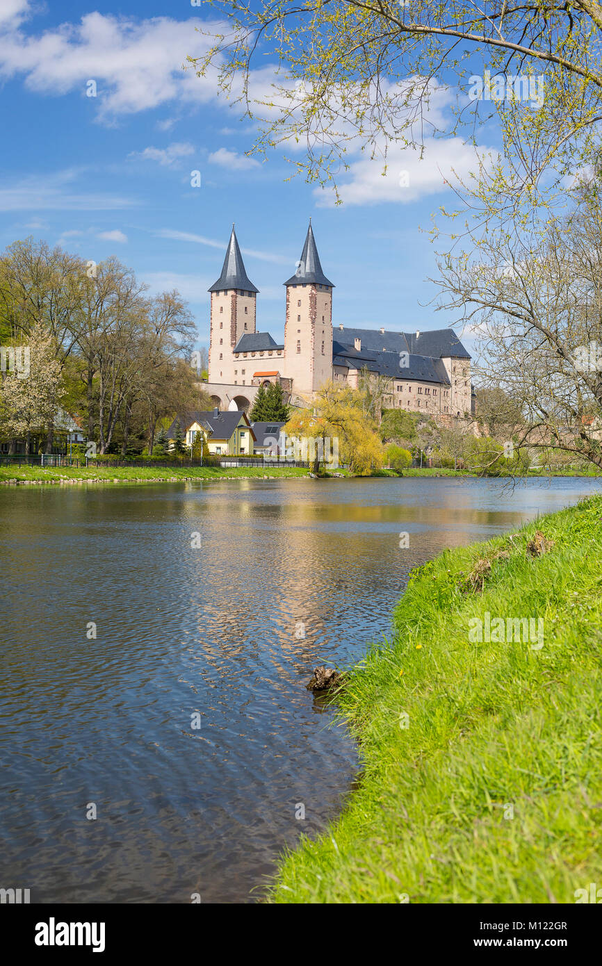 Castle Rochlitz on the river Zwickauer Mulde,Saxony,Germany Stock Photo ...