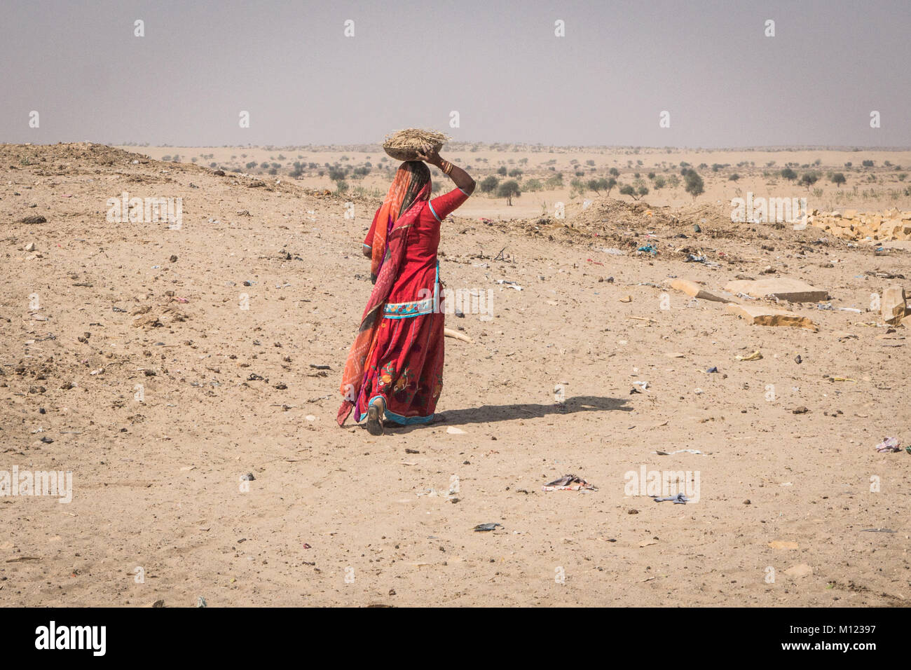 Indian rural villager woman carrying hi-res stock photography and ...