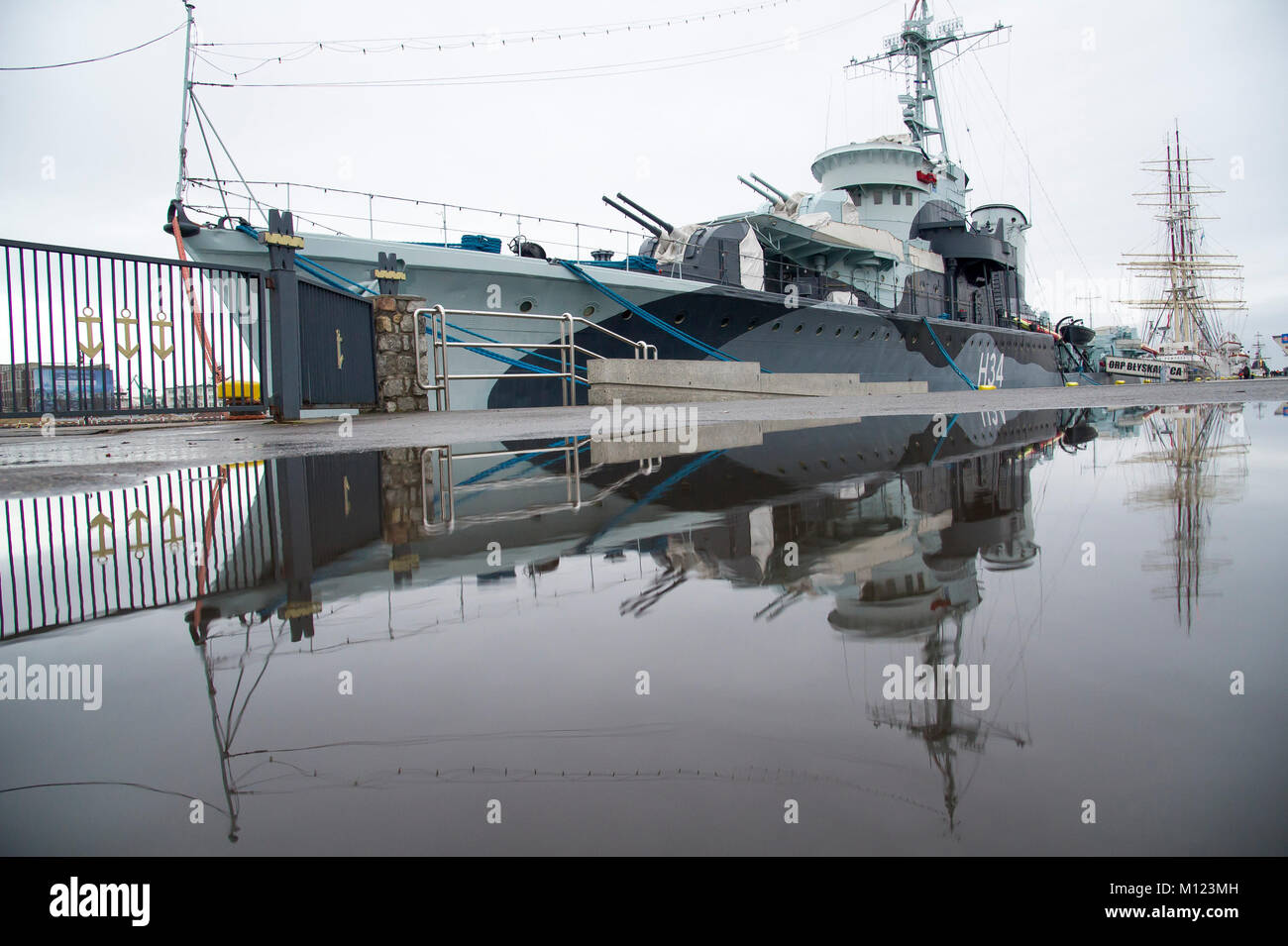Museum ship ORP Blyskawica is a Grom class destroyer which served in ...