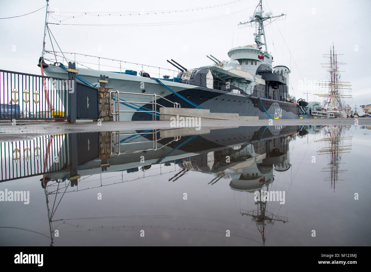 Museum ship ORP Blyskawica is a Grom class destroyer which served in ...