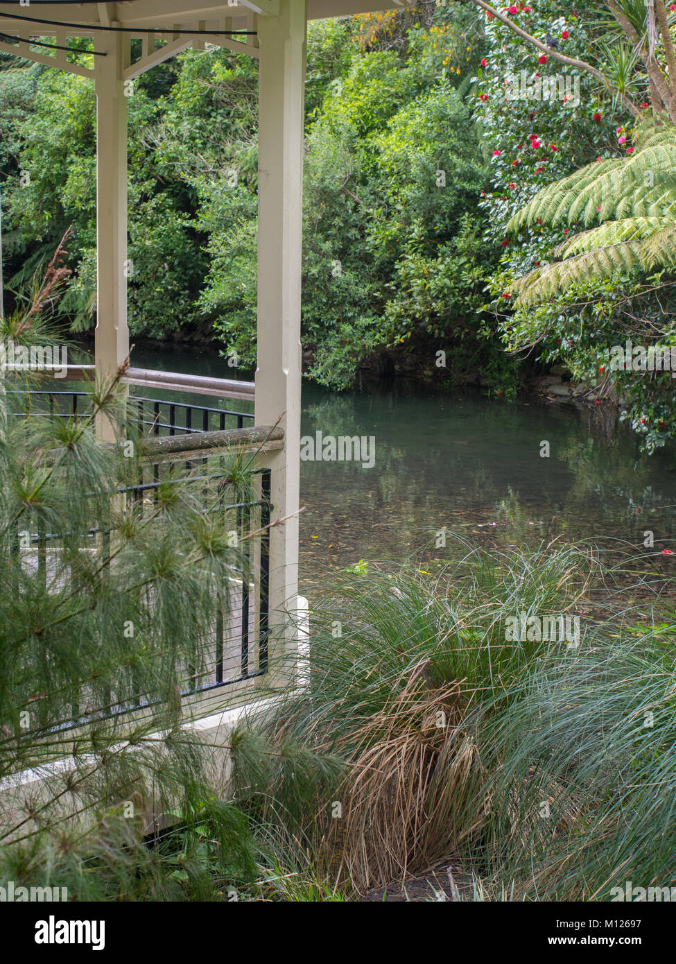 Duck Pond Gazebo Stock Photo - Alamy