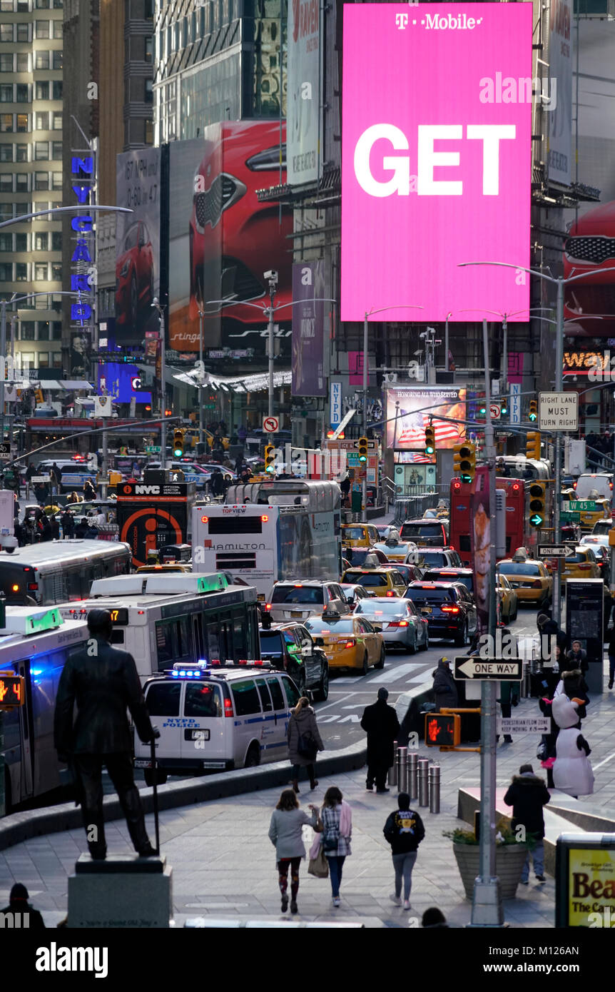 Times Square in a winter day.Manhattan.New York City.USA Stock Photo ...