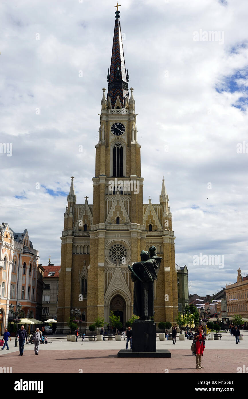 NOVI SAD, SERBIA - CIRCA MAY 2016 Facade of cathedral on the Main ...