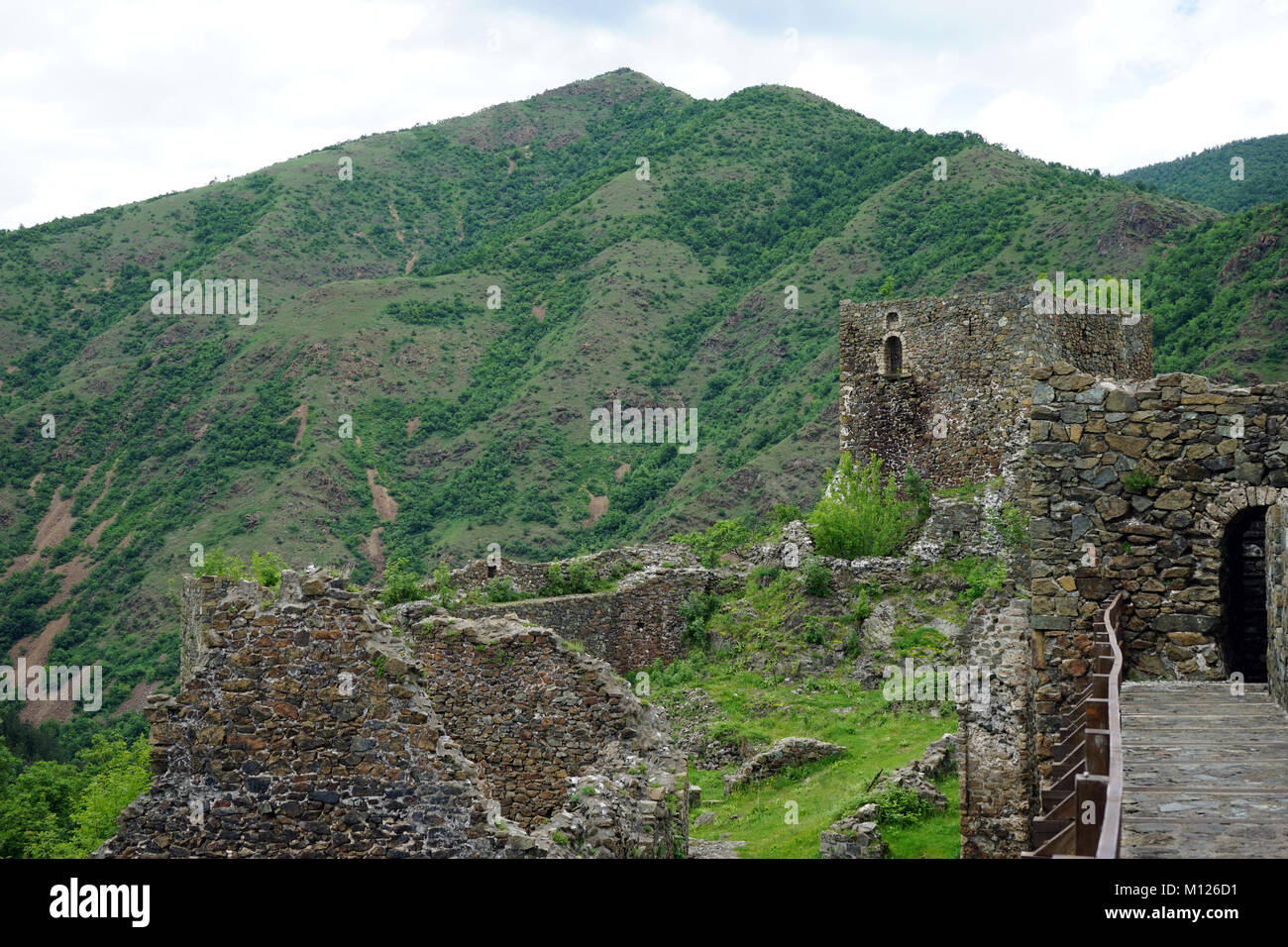 Ruins of Maglic fortress and mountain in Serbia Stock Photo - Alamy