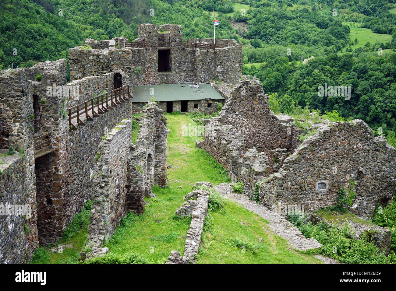 Ruins of Maglic fortress in Serbia Stock Photo - Alamy