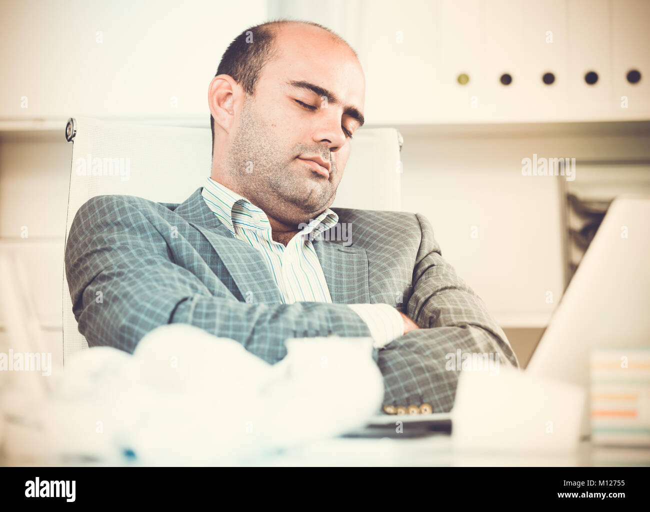 Employe man relax and sleeping in the modern office Stock Photo - Alamy