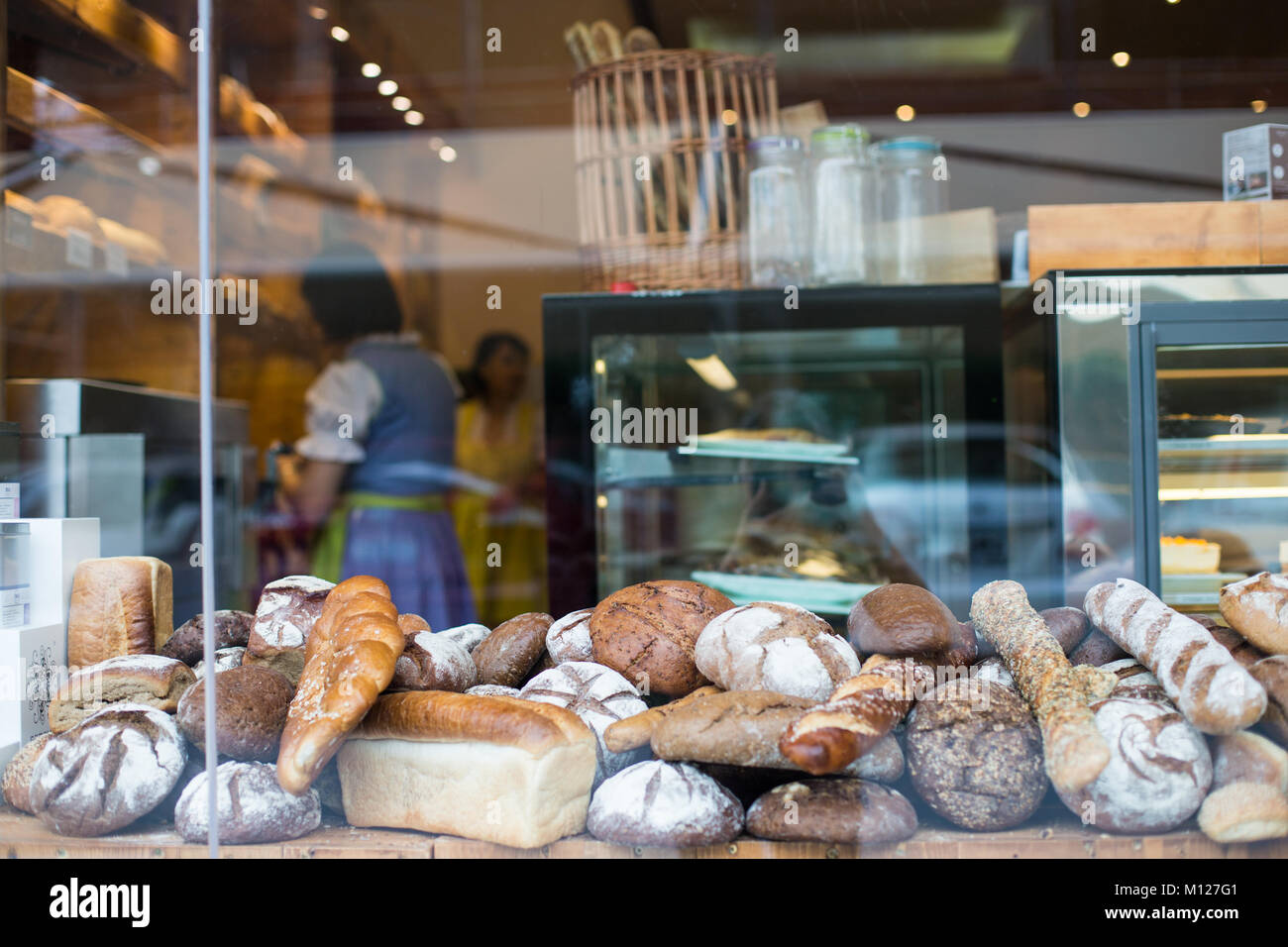 bread for sale at a baker shop Stock Photo - Alamy