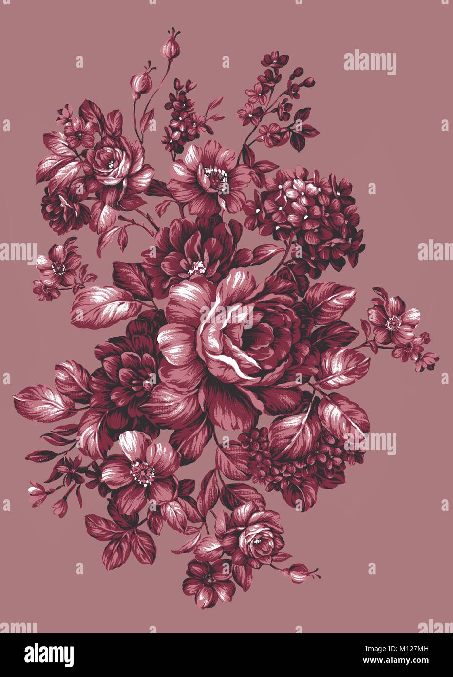 vector illustration pattern art drawing flower leaves floral drawing ...